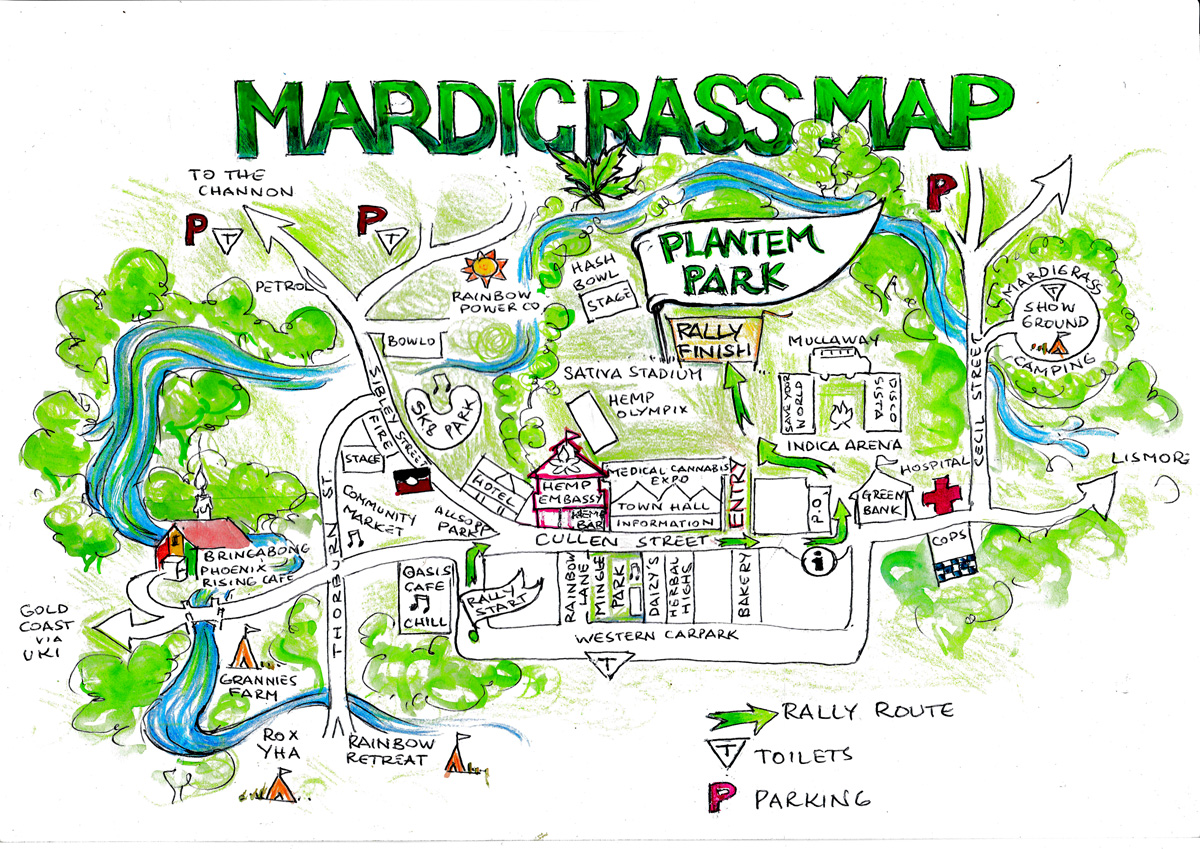 Maps – Nimbin MardiGrass 30 April- 2 May 2021